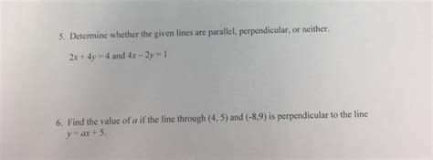 Solved Determine Whether The Given Lines Are Parallel Chegg