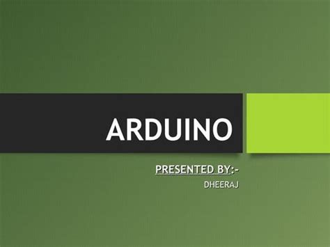 Ppt On Arduino Pptx