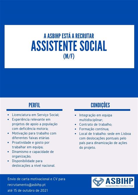 Asbihp Encontra Se A Recrutar Assistente Social