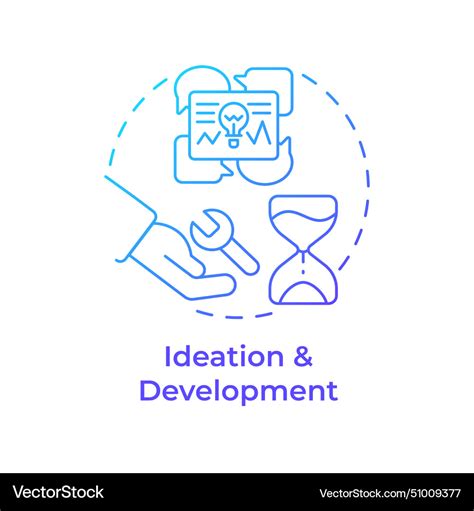 Ideation And Development Blue Gradient Concept Vector Image