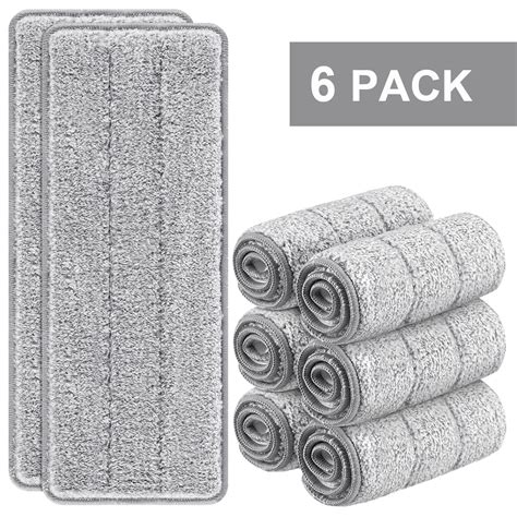 Flat Mop Pads 6 Pack 13 X 4 7 Microfiber Mop Pad Refill Head Mop