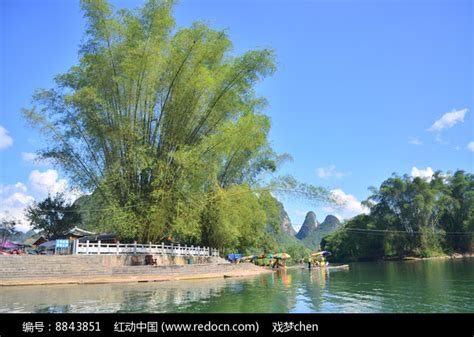 蓝天白云翠竹风景高清图片下载 红动中国