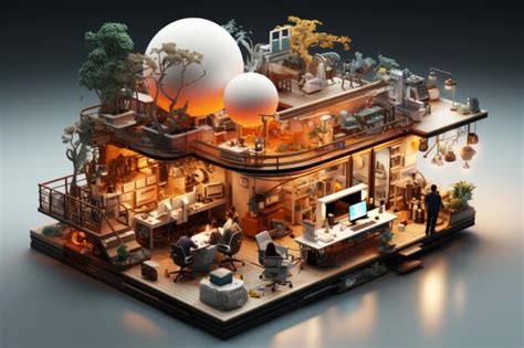 Premium Photo Tech Startup Team Of Professionals In A Creative Office