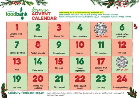 reverse advent and christmas resource salisbury foodbank