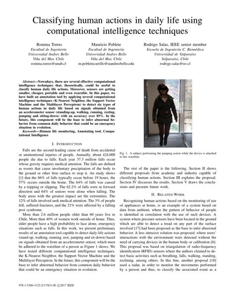 Pdf Classifying Human Actions In Daily Life Using Computational