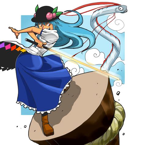 Hinanawi Tenshi Touhou Drawn By Onikoberin Danbooru