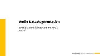 [DSC Europe 22] What is Audio Data Augmentation? Techniques, Best Practices, and Benefits ...