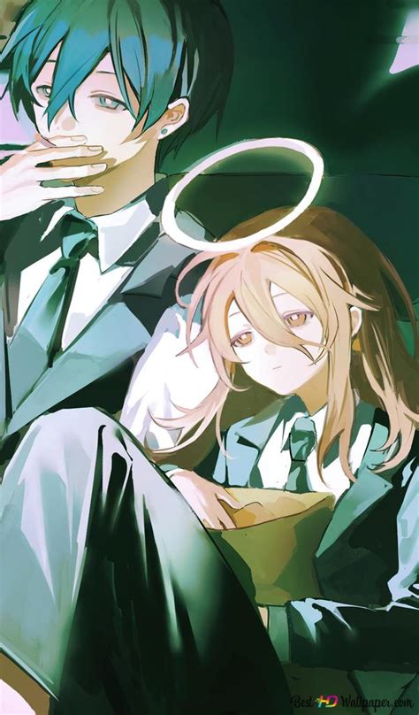 Aki Hayakawa And Angel Devil From Chainsaw Man Anime 4k Wallpaper Download