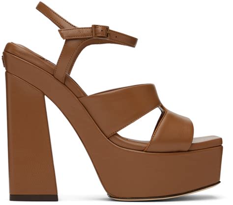 Jimmy Choo Brown Ellisonpf 140 Heeled Sandals Cuoio Editorialist