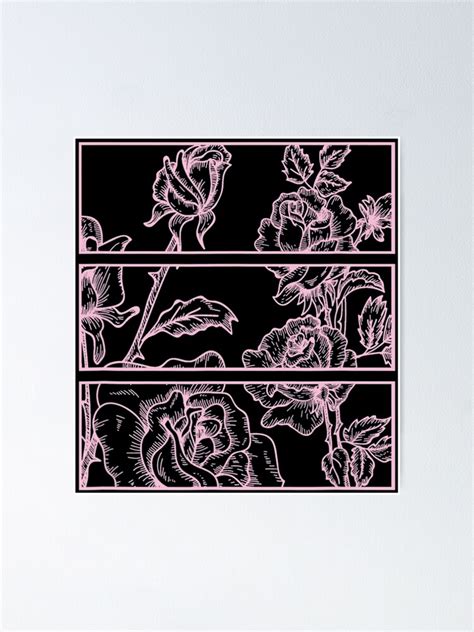 Pink Roses Kawaii Aesthetic Soft Grunge Pastel Goth E Girl Poster For