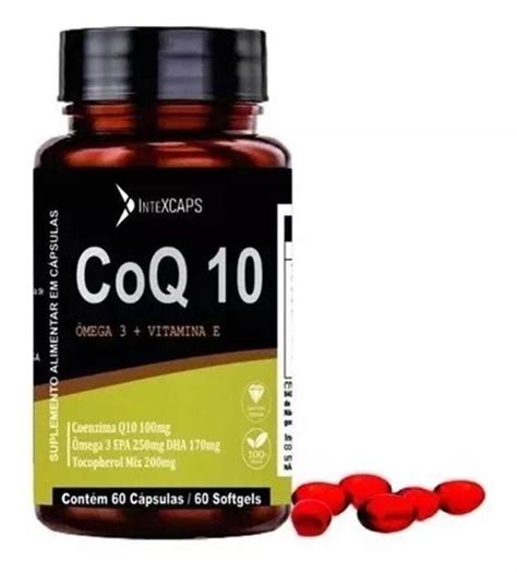 Coq 10 Ômega3 Vitamina E 60 Caps Intexcaps Ômega 3 Óleo De
