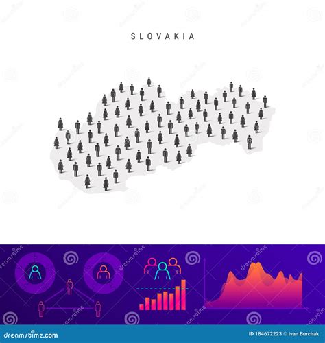 Slovak People Icon Map Detailed Vector Silhouette Mixed Crowd Of Men