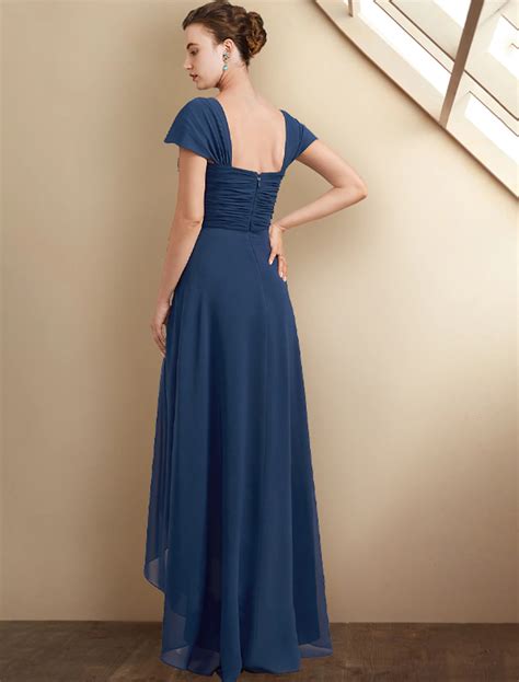 A Line Mother Of The Bride Dress Wedding Guest Elegant High Low Square