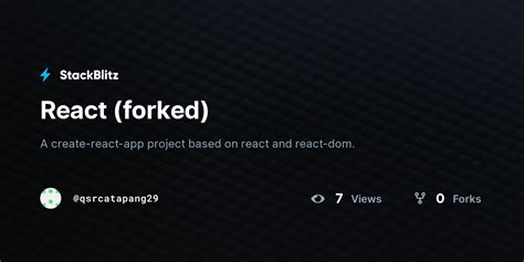 React Forked Stackblitz