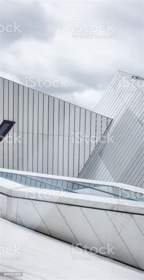 Sharp Angular Architectural Design With Aluminum Metal Siding Stock Sharp Angular Architectural Design With Aluminum Metal Siding Stock
