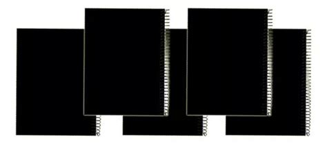 Caderno Capa Preta Dura Uni Matérias Folhas Kit MercadoLivre