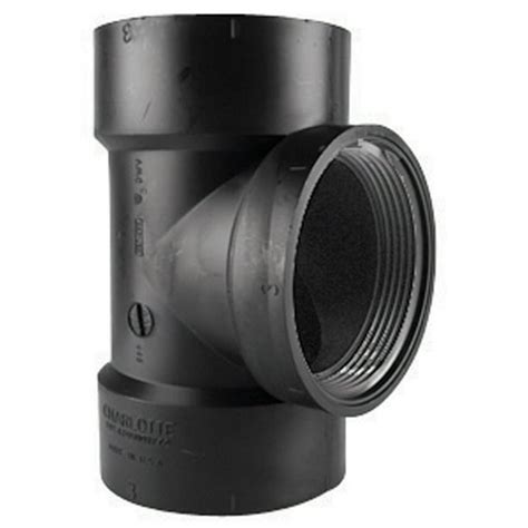 Charlotte Pipe 3 In Hub X 3 In Dia Hub Abs Flush Cleanout Tee