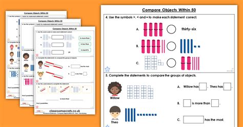Compare Objects Within 50 Homework Extension Year 1 Place Value