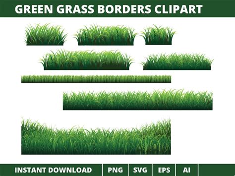 Green Grass Borders Clipart Lawn Frame Png Svg Eps Ai Field