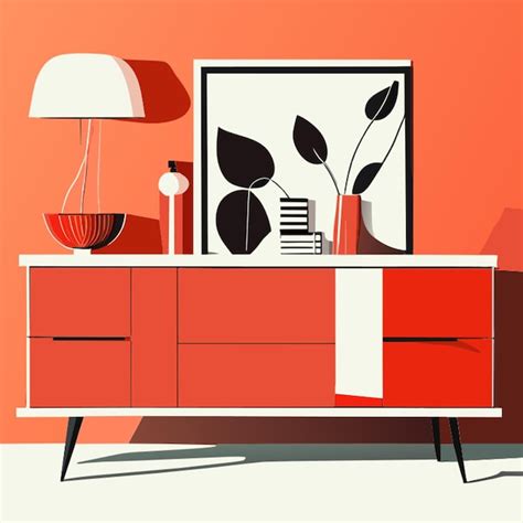 Premium Vector Sideboard Vector Illustration Flat