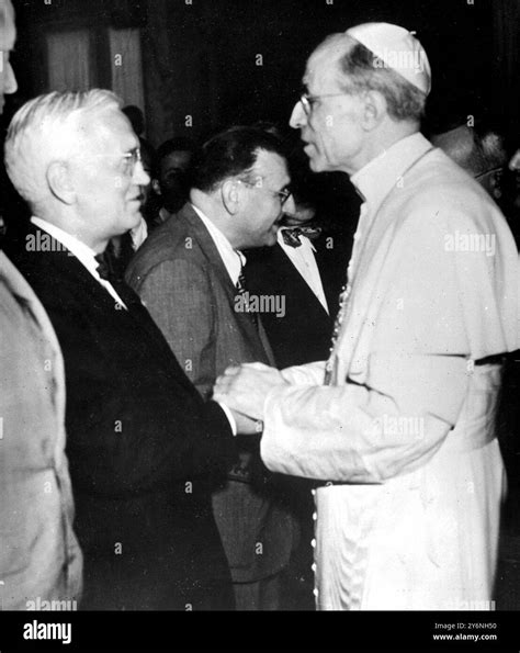 Sir Alexander Fleming Discoverer Of Penicillin Being Greeted By Pope