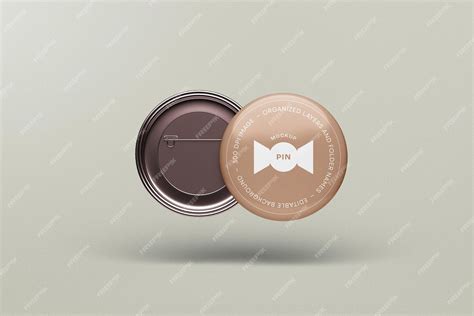 Premium Psd Pin Button Badge Mockup Design With Editable Background