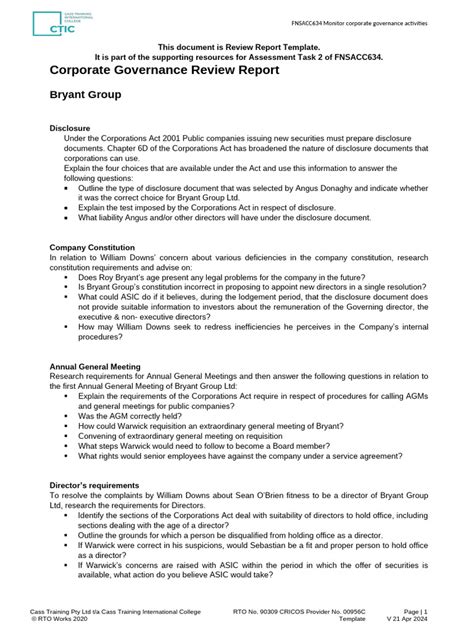 Fnsacc634 Template Tasks 2 Review Report Template Pdf