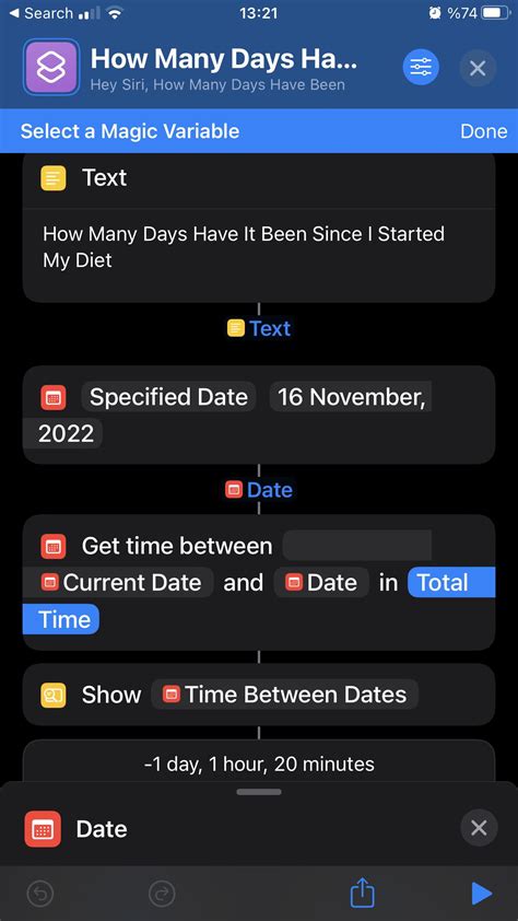Hey I Need Help With My Shortcuthow Can I Make It Show The Date Right