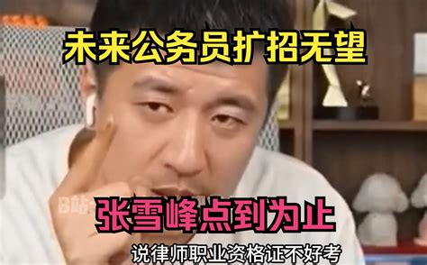 未来公务员扩招无望，张雪峰点到为止 张雪峰说考研就业 张雪峰说考研就业 哔哩哔哩视频