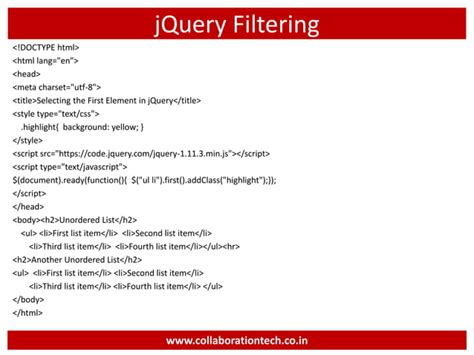 Introduction To Jquery Ppt