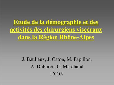 PPT Etude de la démographie et des activités des chirurgiens