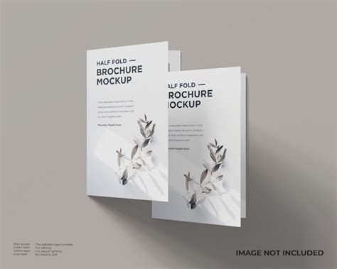 Premium Psd Professional Half Fold Brochure Mockups