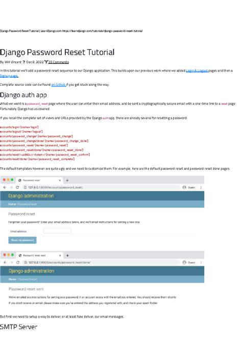 Django Password Reset Tutorial This Builds Upon Our Previous Work