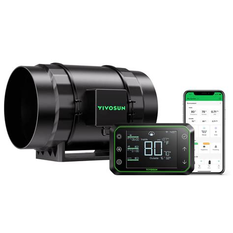 Aerozesh S8 Inline Fan 8″ With E42a Temp Humidity Wifi Controller Pwm Controlled Ec Fan For