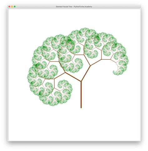 Colored Slanted Fractal Tree Source Code Python And Turtle