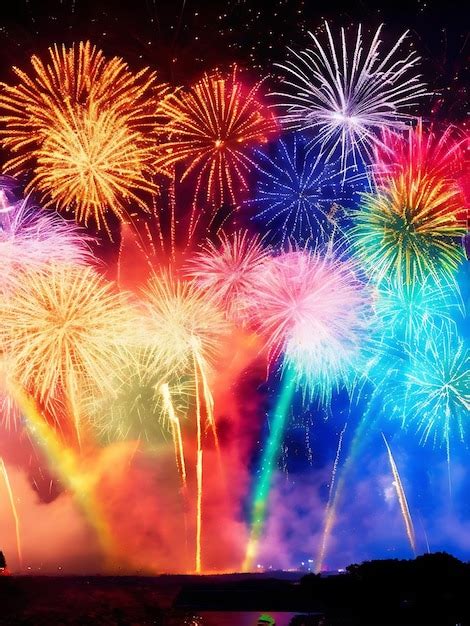 Premium Ai Image A Colorful Display Of Fireworks Ai Generated
