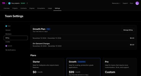 Manage Billing For Thirdweb Account