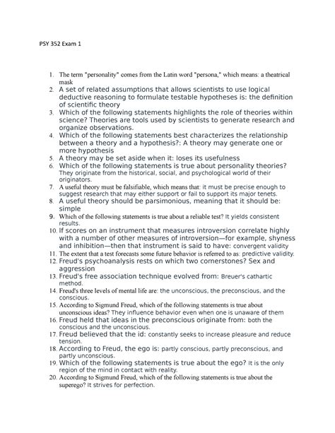 PSY 352 Exam 1 PSY 352 Exam 1 PSY 352 Exam 1 1 The Term