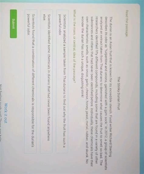 Read The Passage The Stinky Durian Fruit The StudyX