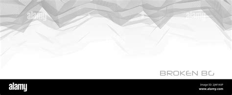 Gray Abstract Background With Thin Broken Polylines Wide Vector Graphic Pattern Stock Vector