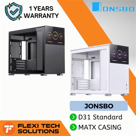 JONSBO D31 Standard Screen MATX PC Desktop Case With 8 1280 800 Display Screen Black White