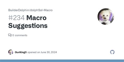 Macro Suggestions · Issue 234 · Builderdolphindolphsol Macro · Github