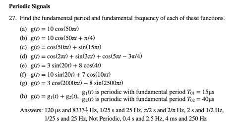 Solved Periodic Signalsfind The Fundamental Period And