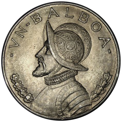 Panamá Moneda De Plata 1 Balboa 1934 Vasco Núñez