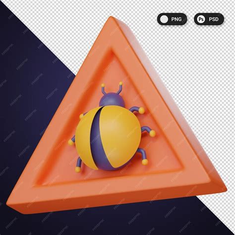 Premium Psd Bug Warning Cyber Security Icons Set Ux Ui Web Design Elements 3d Rendering