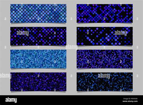 Abstract Diagonal Rounded Square Pattern Banner Background Set Stock Vector Image Art Alamy