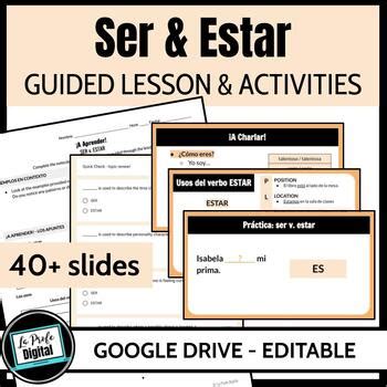Ser Vs Estar Spanish Lesson And Practice Activities Grammar Worksheet