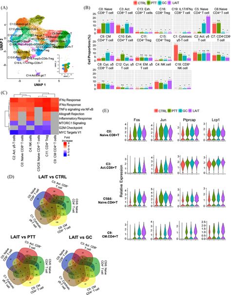 Scrnaseq Analysis Of Ctrl Ptt Gc And Lait Treated Tumours Creates A