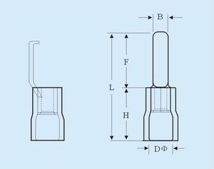 Lbv Female Chip Shaped Pre Insulated Tin Plated Terminal China Electrical Terminal And Y