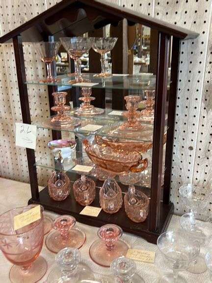 Pink Depression Glass Stemware Display Case And More Mclaughlin